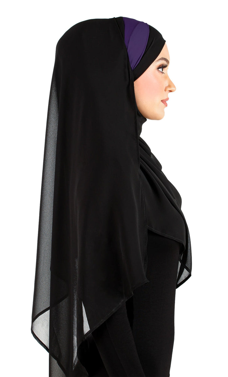 Wholesale 1 Dozen Chiffon Wrap Hijab with 1 Color Stripe Chiffon shawl ...