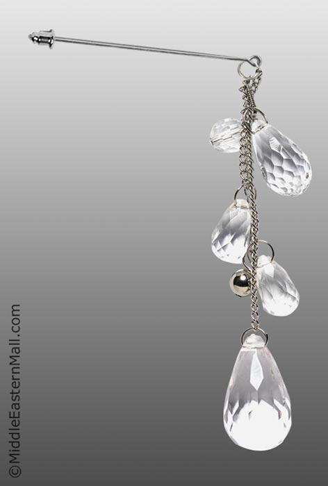 Large Crystal Hijab Pin in #4 Clear White – MiddleEasternMall