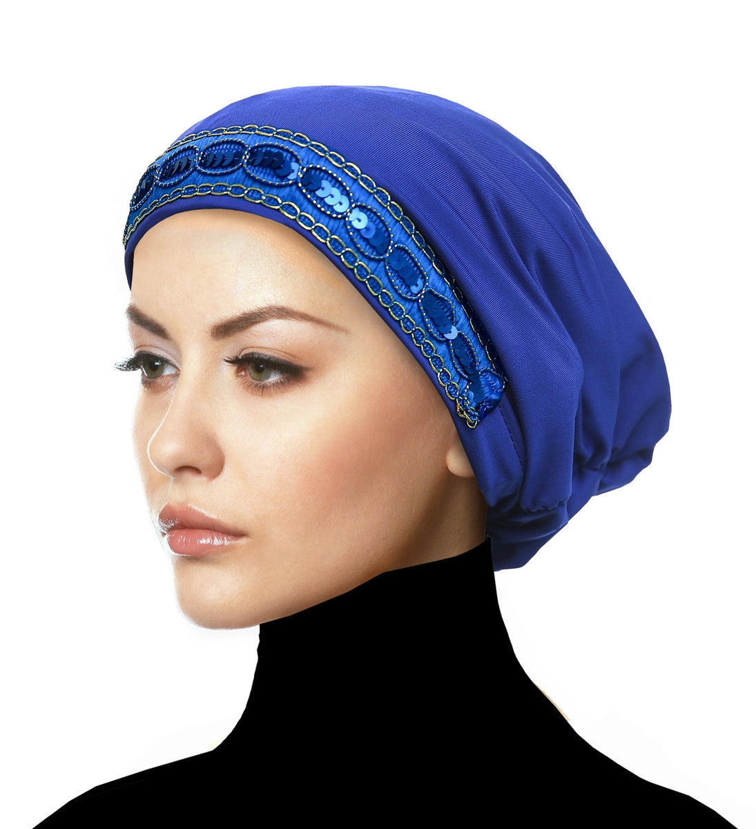 Women's Large Luxor Khatib Lycra Snood Hijab Cap Royal Blue ...
