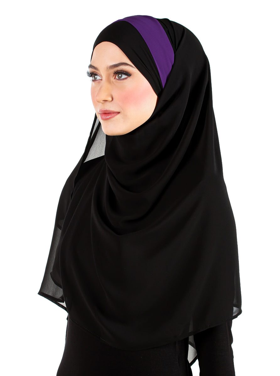 Chiffon Wrap Hijab Headscarf with 1 Color Stripe – MiddleEasternMall
